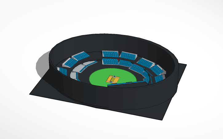 3D design cricket field - Tinkercad