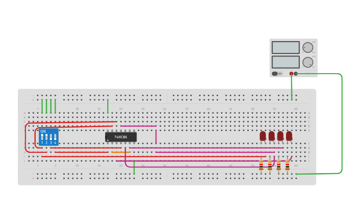 Circuit design RET19CS202_GREY TO BINARY - Tinkercad