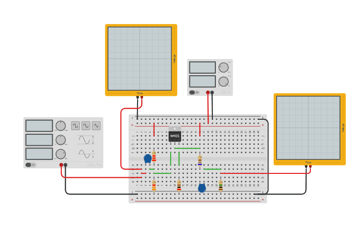 Circuit design Amplifier FET - Tinkercad