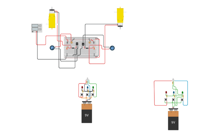 Circuit Design Transistorized Line Follower Bot Tinkercad