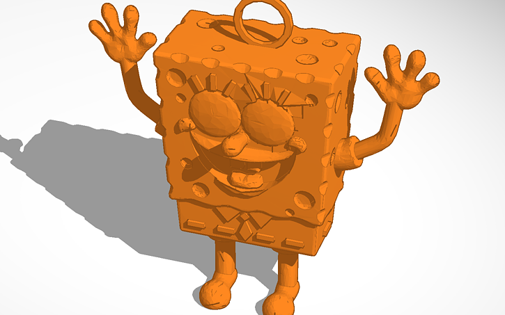 3D design Spongebob Keychain - Tinkercad