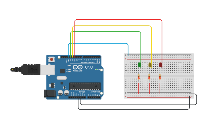 Circuit design SEMAFORO SEMPLICE - Tinkercad