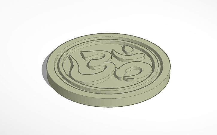 3D design Om Yoga Symbol Coaster - Tinkercad