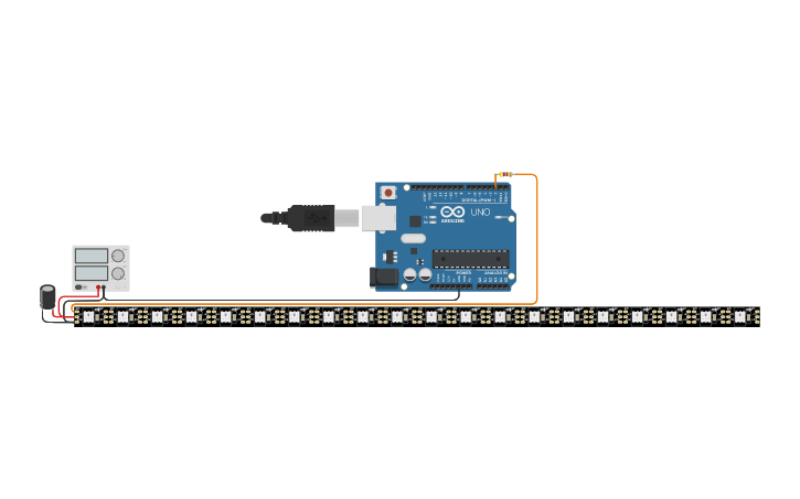 Circuit design For loops with NeoPixels - Tinkercad