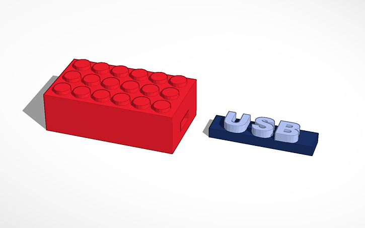 3D design Lego USB Stick - Tinkercad