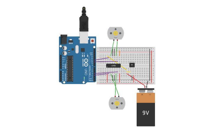 Circuit design carro | Tinkercad