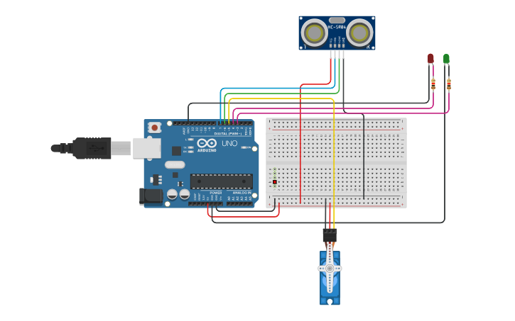 Circuit design Automatic Hand Sanitizer Dispenser - Tinkercad