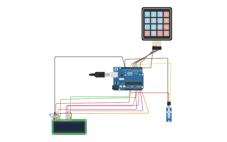 Circuit design password doorlock system project - Tinkercad