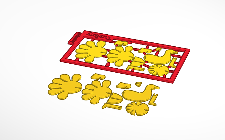 3D design Turkey Kit Card 3d printable - Tinkercad