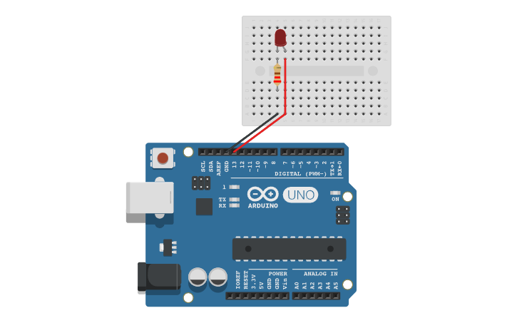 Circuit design Encender y apagar un led con arduino - Tinkercad
