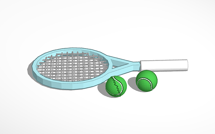 3D design TENNIS RACKET & BALL - Tinkercad