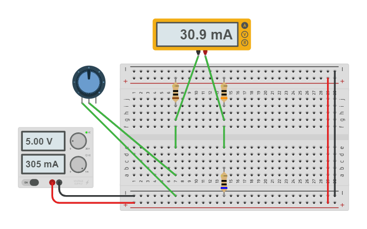 Circuit design Ponte-wheatstone - Tinkercad