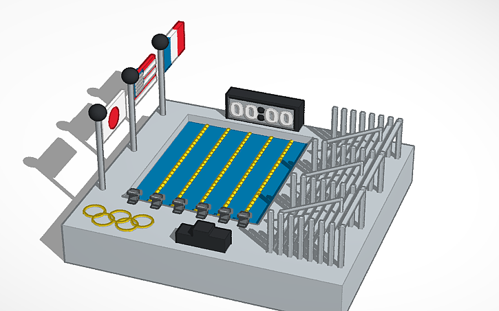3D design Olympic swimming pool - Tinkercad