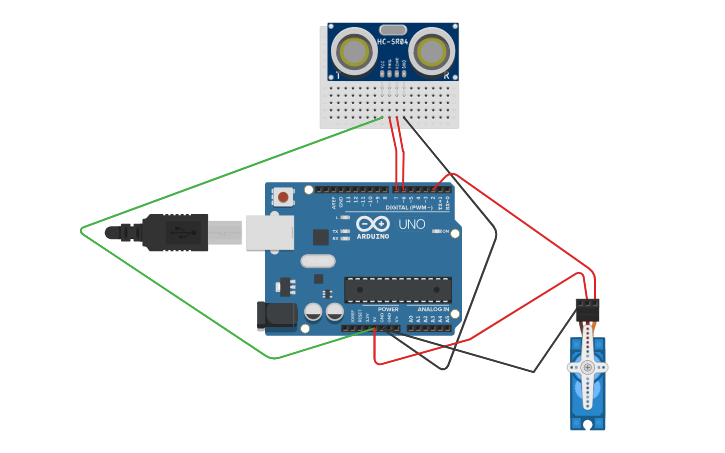 Circuit Design Copy Of 6 Rotate Servo Motor On Get Using Ultrasonic