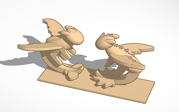 3D design Toothless & light fury - Tinkercad