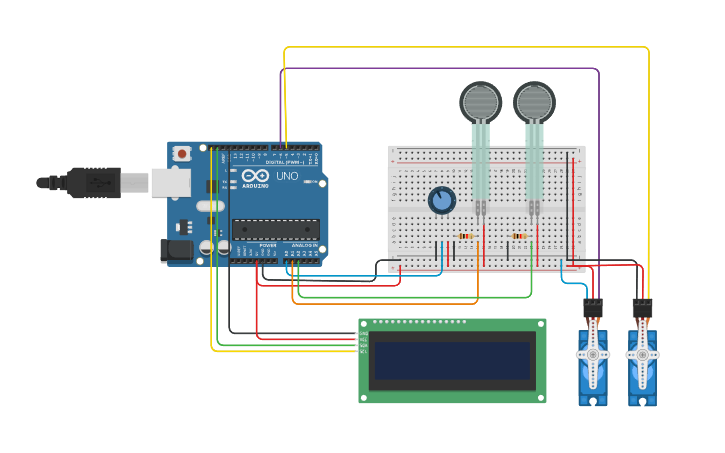 Circuit design Simulation for FSR - Tinkercad
