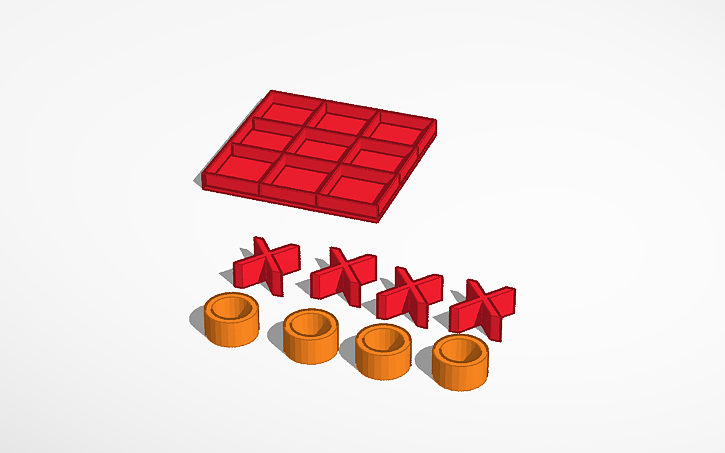 3D design tic tac toe - Tinkercad