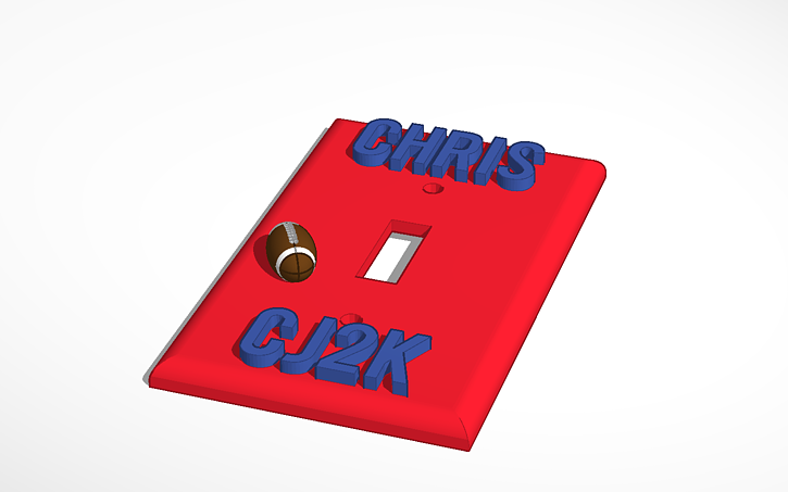 3D design Light switch plate Chris | Tinkercad