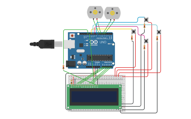 Circuit design LCD | Tinkercad