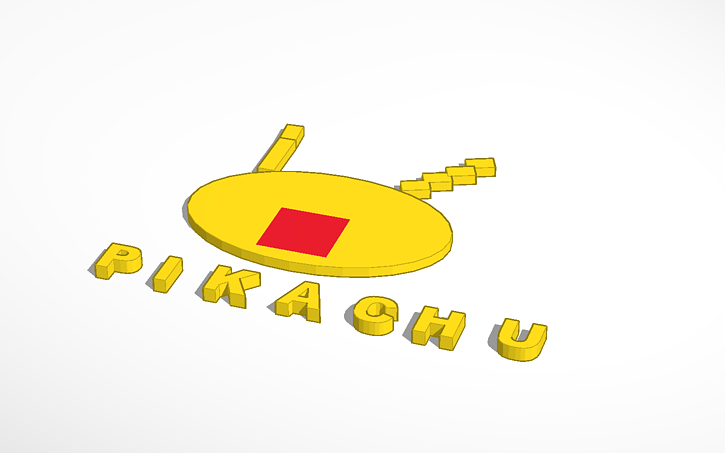 3D design Pikachu - Tinkercad