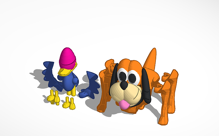 3D design Duck Hunt Action Figure - Tinkercad