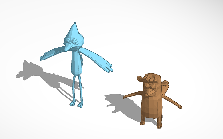3D design Mordecai and Rigby - Tinkercad