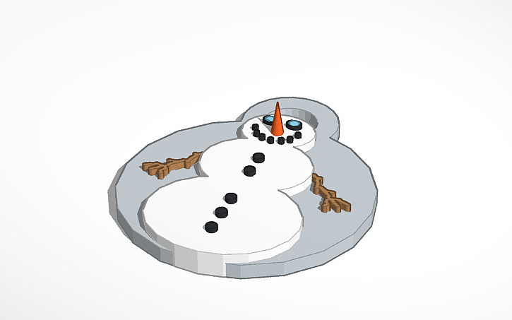 3D design Christmas Ornament - Snowman - Tinkercad