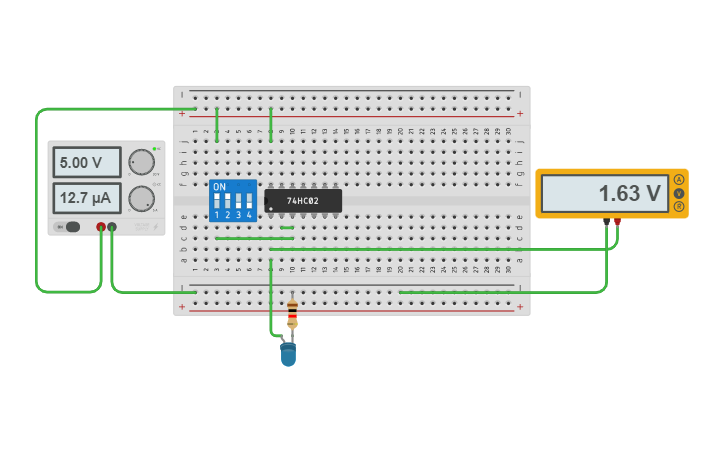 Circuit design 3_1_NOT Gate Using NOR Gate | Tinkercad