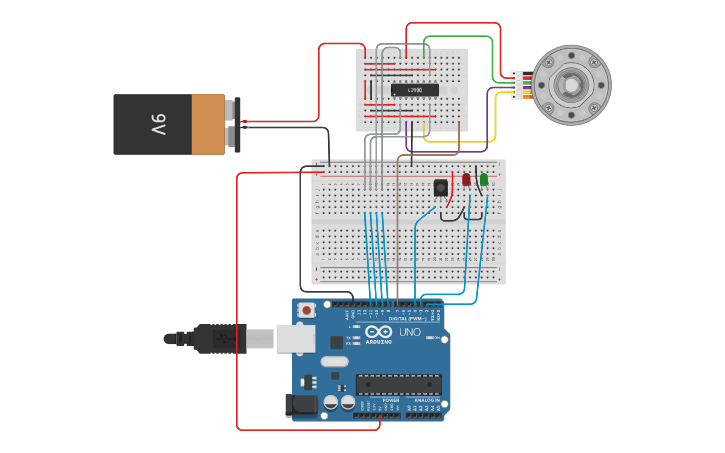 Circuit design Driving Bipolar Stepper Motor (NEMA 17) - Tinkercad