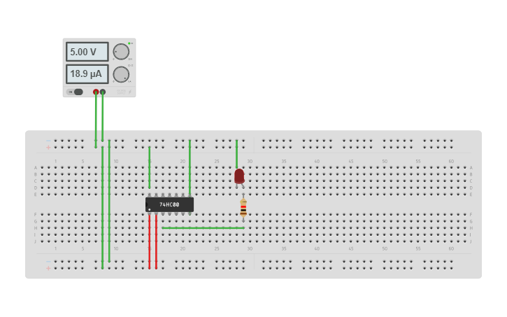Circuit design Lab 1 74HC00 | Tinkercad