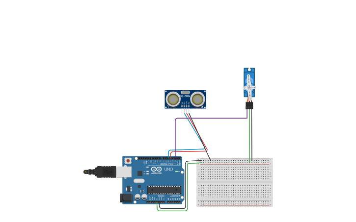 Circuit design Alat pemberi makan kucing otomatis | Tinkercad