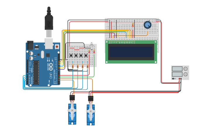 Circuit design Parcheggio automatico - Tinkercad