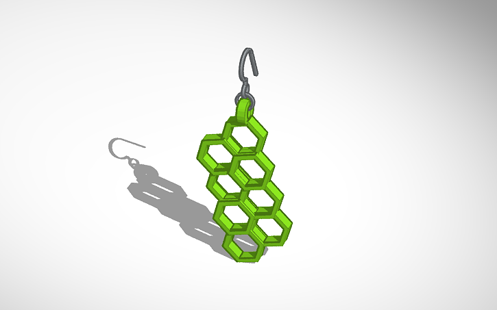 3d Design Hexagonal Earrings Tinkercad