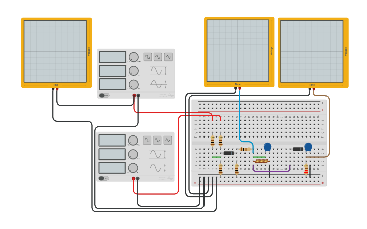 Circuit design Redes - Modulador e Demodulador | Tinkercad