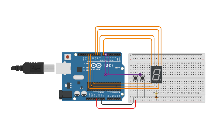 Circuit design CONTADOR CON ARDUINO - Tinkercad