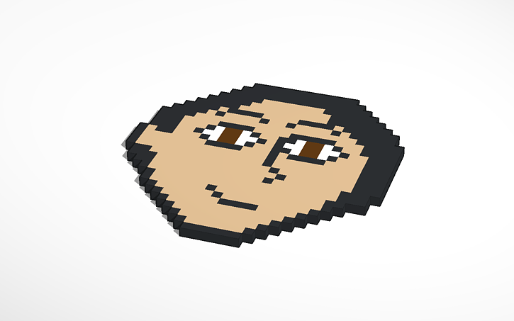 3D design #PixelArt Person (Grid credit to Zelda) | Tinkercad