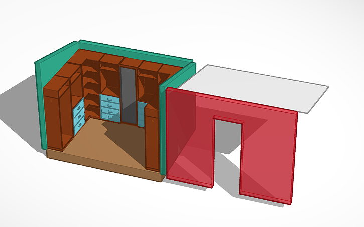 3D design Walk in closet cabinets - Tinkercad