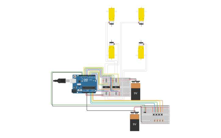 Circuit design RC car motors - Tinkercad