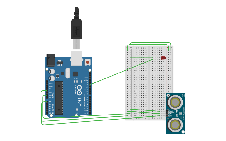 Circuit design Proximity sensor - Gabriela Viñuela | Tinkercad