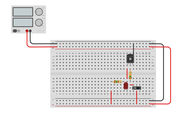 Circuit design BJT - Tinkercad