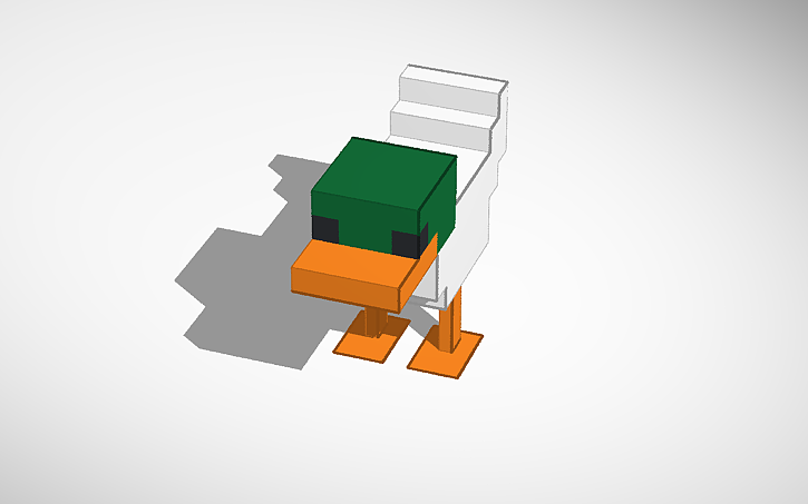 3D design Minecraft duck - Tinkercad