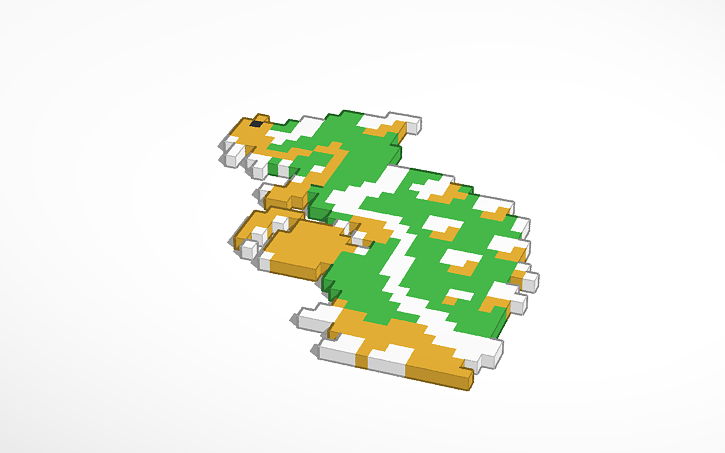 3D design 8-bit Bowser - Tinkercad