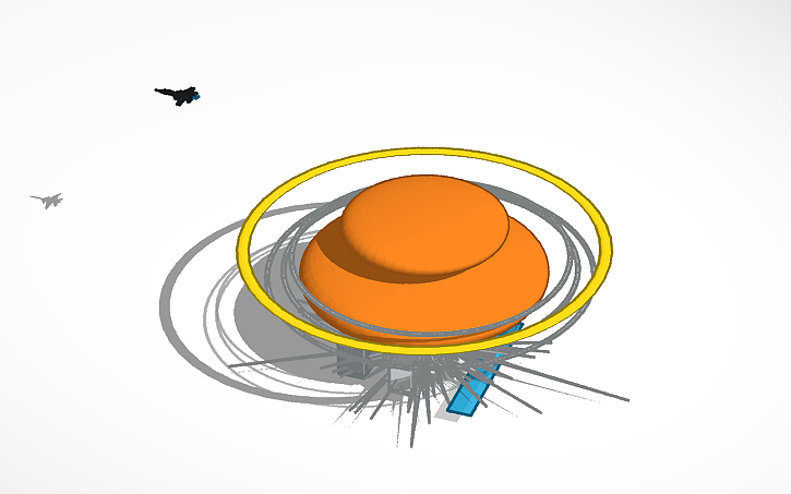 3D design nuke exploding on city - Tinkercad