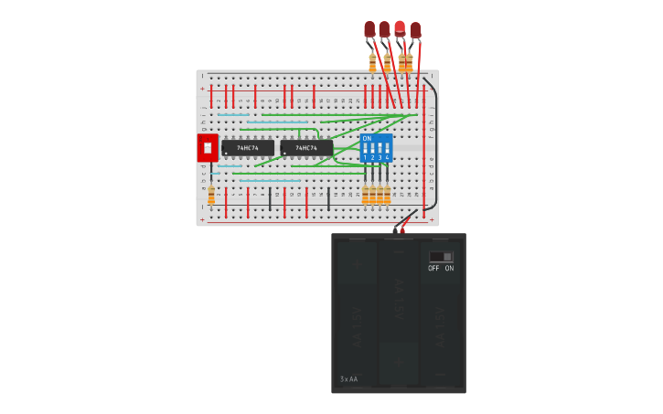 Circuit design Buffer Register Circuit - Tinkercad
