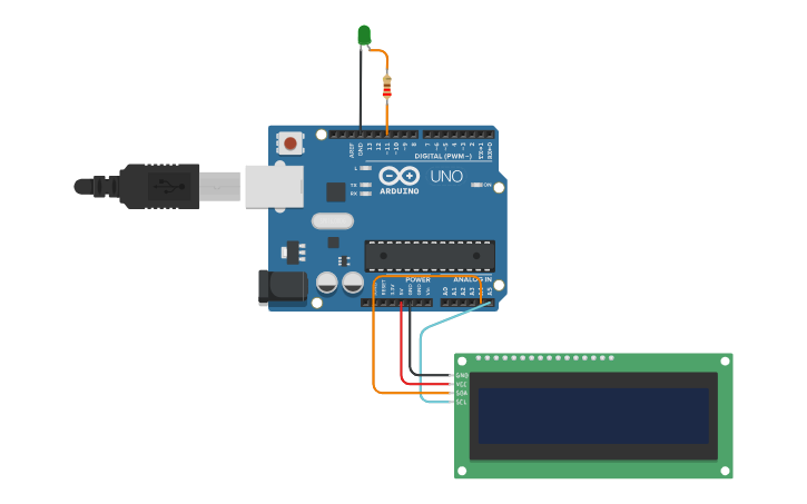 Circuit design Copy of LCD i2c - Tinkercad