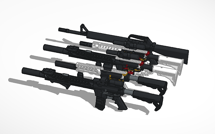 3D design Custom AR-15 and SBR/AR-15 SMG, and m16 - Tinkercad