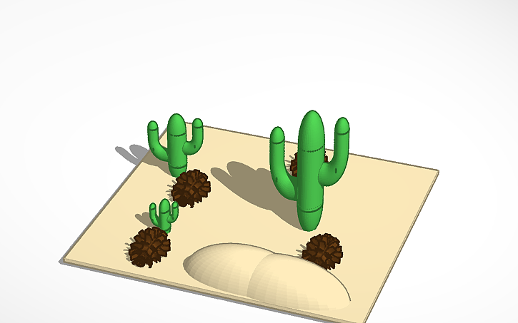 3D design desert biome [ 2nd minecraft biome] - Tinkercad
