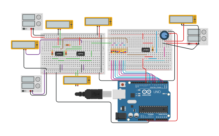 Circuit design ADC - Tinkercad