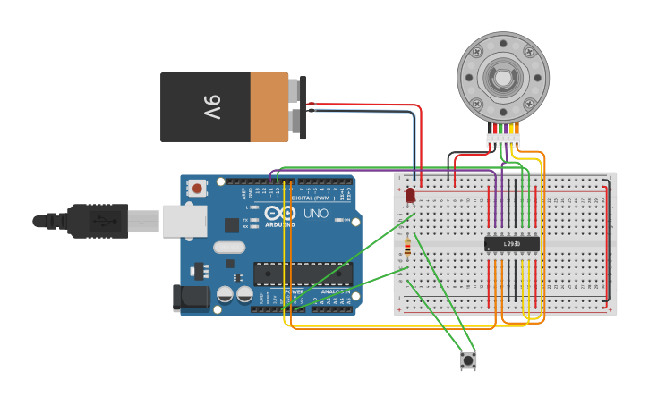 Circuit design Copy of Stepper motor | Tinkercad