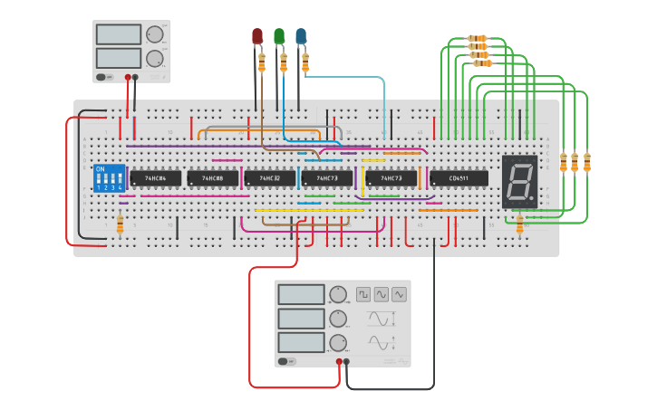 Circuit Design 3 Bits Jk Flip Flop Seven Segments Tinkercad